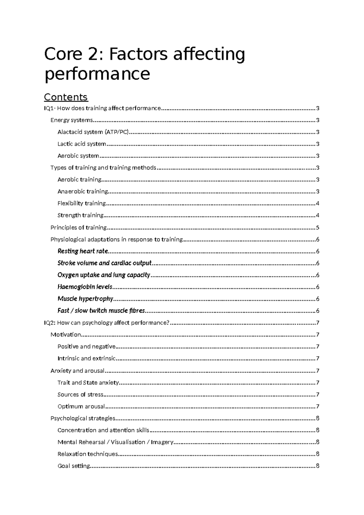 Core 2 - Summary of Core 2 Factors affecting performance - Core 2 ...