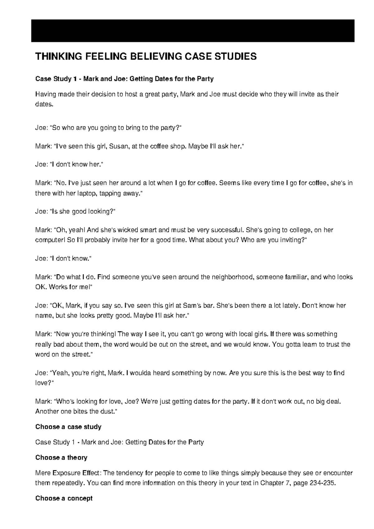 PSYC3520-Thinking Feeling Believing Case Studies - THINKING FEELING ...