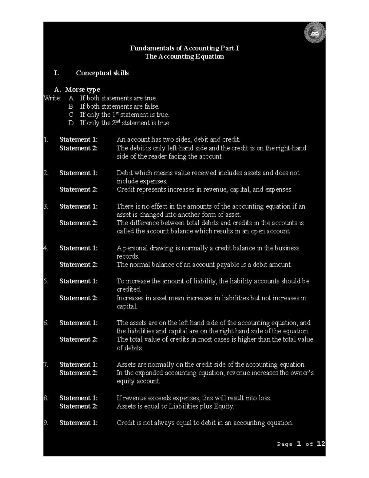 ACCY 4 - FUNDAMENTALS OF ACCOUNTING - BS Accountancy - Studocu