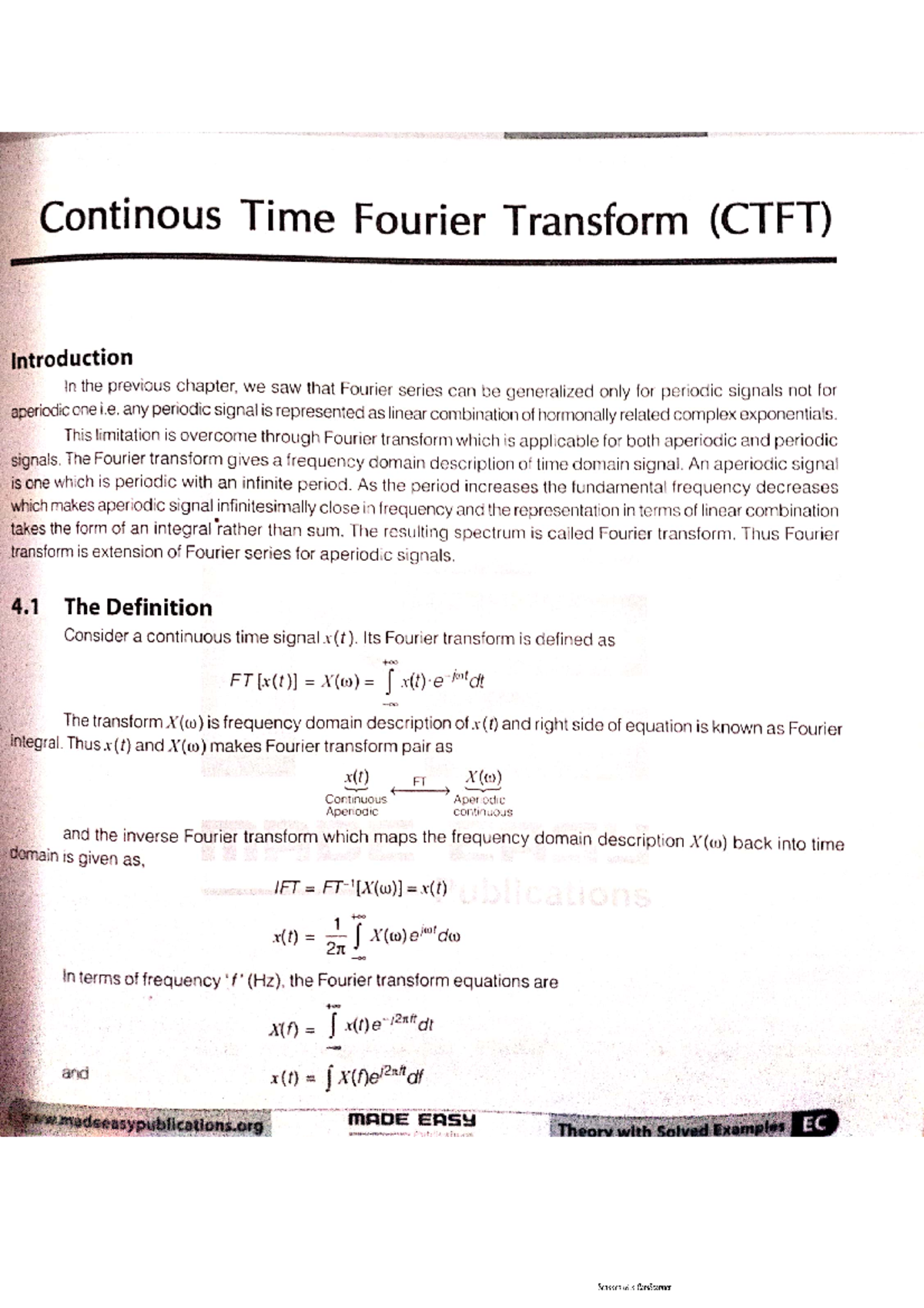 Fourier Transform - electrical and electronics engg - Studocu