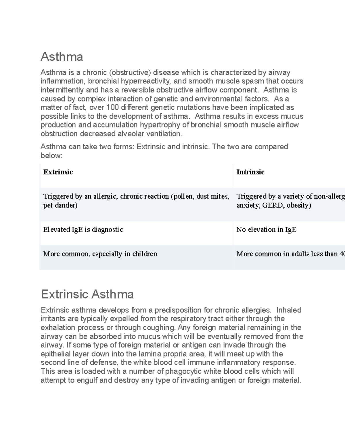 Asthma - Asthma Asthma is a chronic (obstructive) disease which is ...