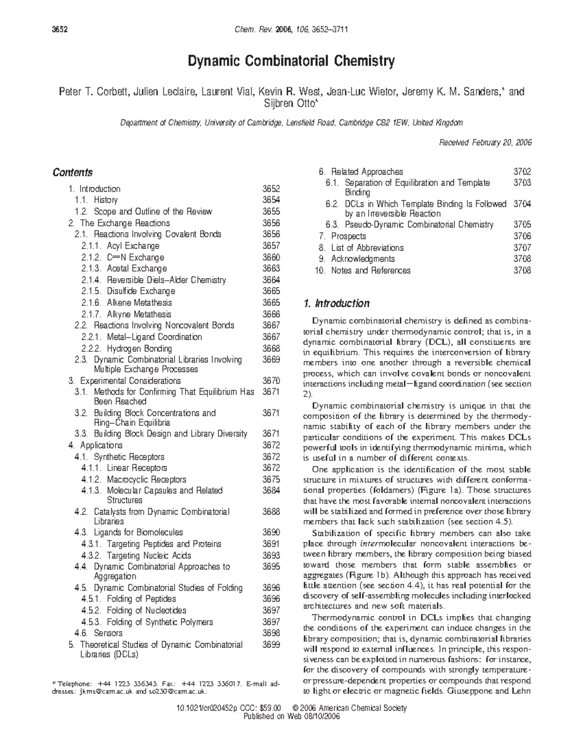 Dynamic Combinatorial Chemistry - Corbett, Julien Leclaire, Laurent ...