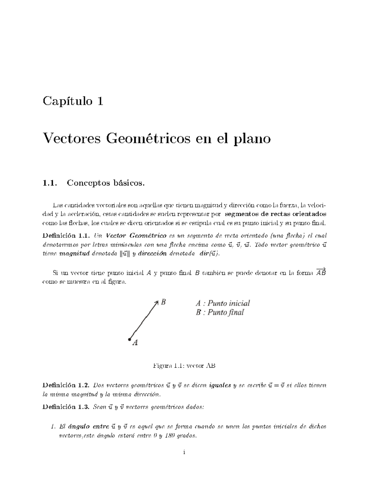 Geometría Vectorial y Analítica - Capítulo 1 Vectores Geométricos en el ...