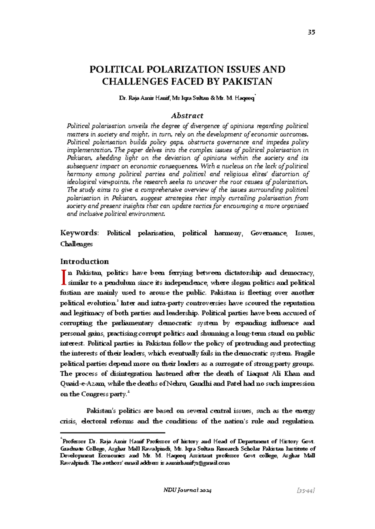 03-political-polarization - 35 POLITICAL POLARIZATION ISSUES AND ...