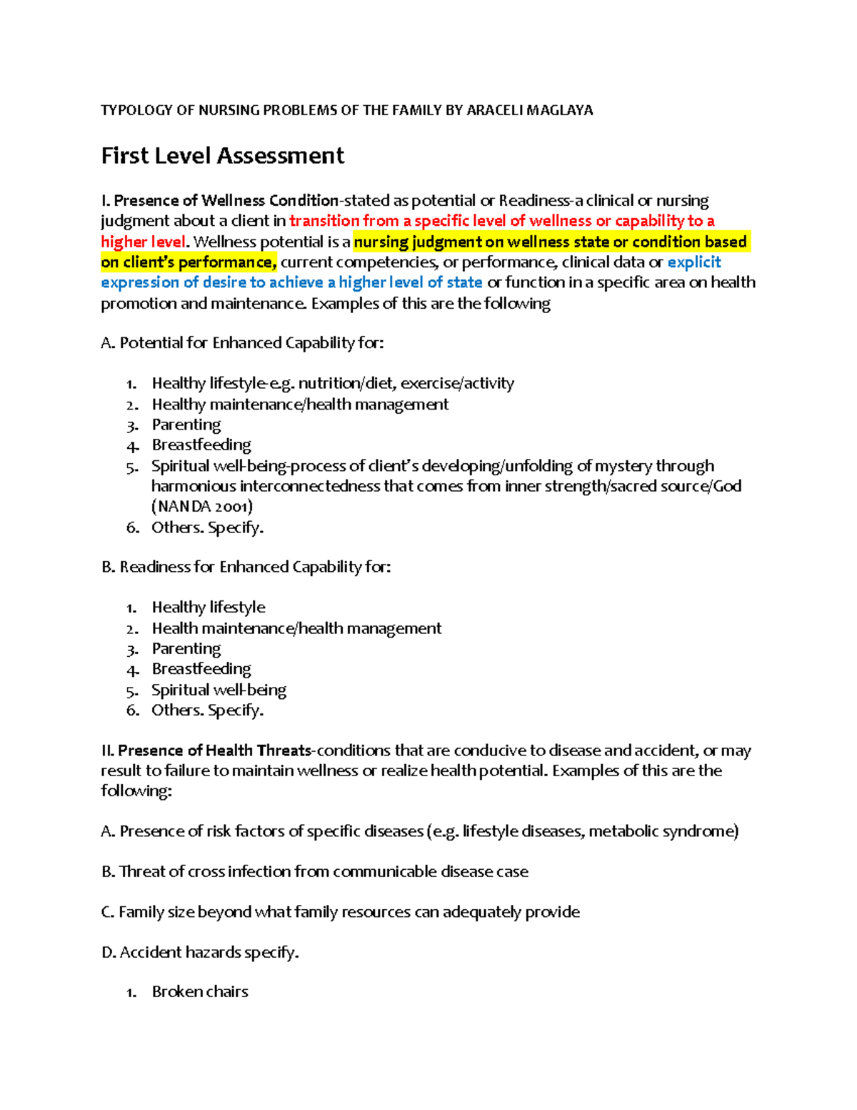 Typology OF Nursing Problems OF THE Family BY Araceli Maglaya ...
