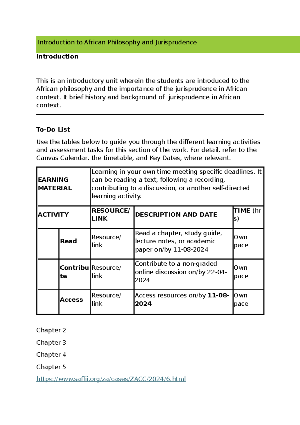 Introduction to African Philosophy and Jurisprudence - Introduction to ...