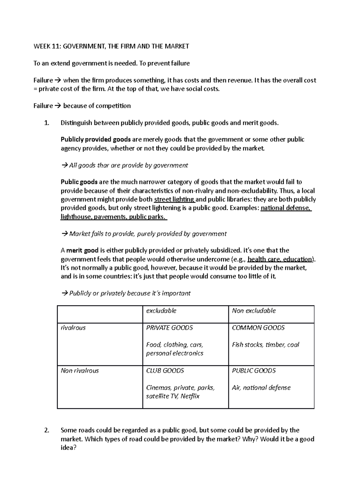 economics - GOVERNMENT, THE FIRM, AND THE MARKET - WEEK 11: GOVERNMENT ...