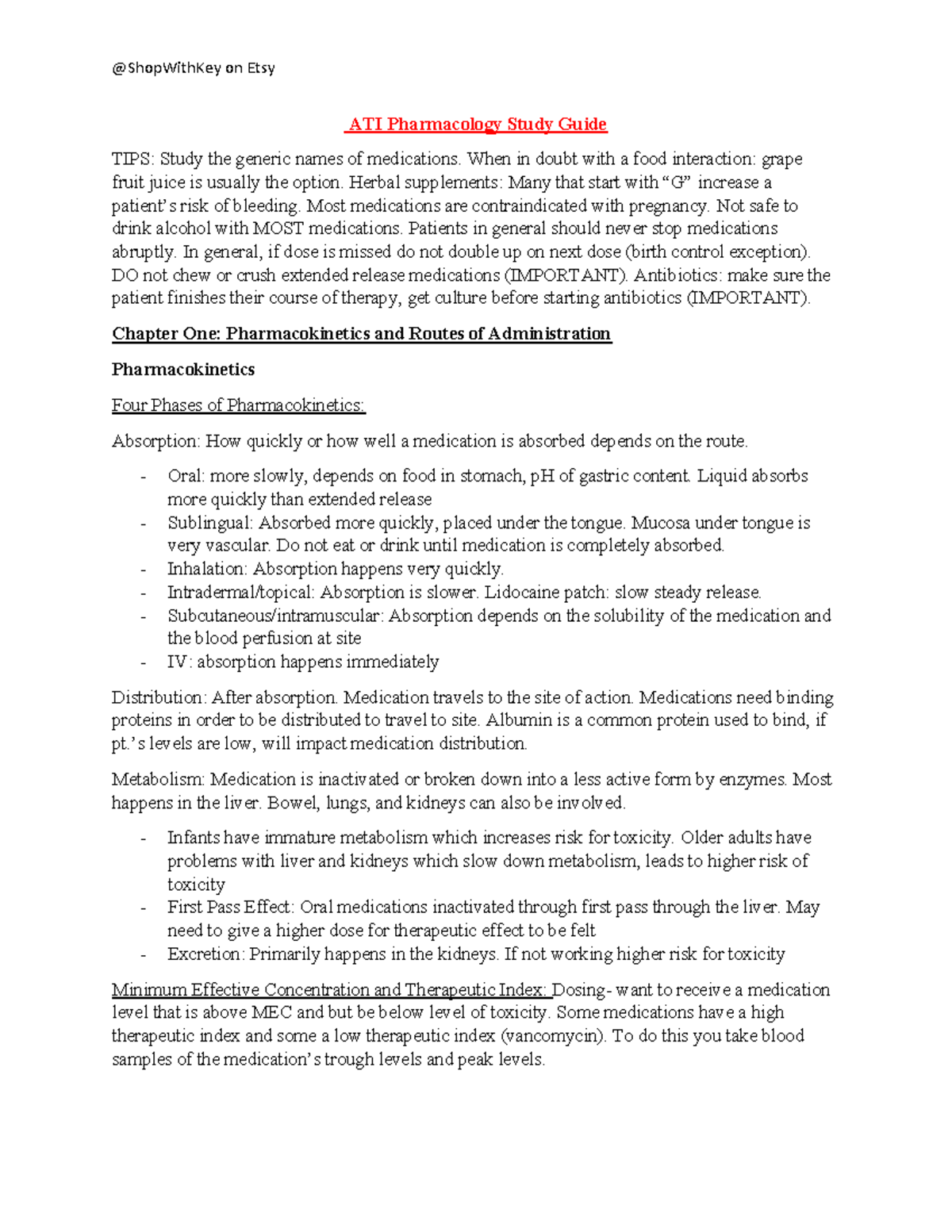 ATIpharmacology Study Guide Revisedpdf - ATI Pharmacology Study Guide ...