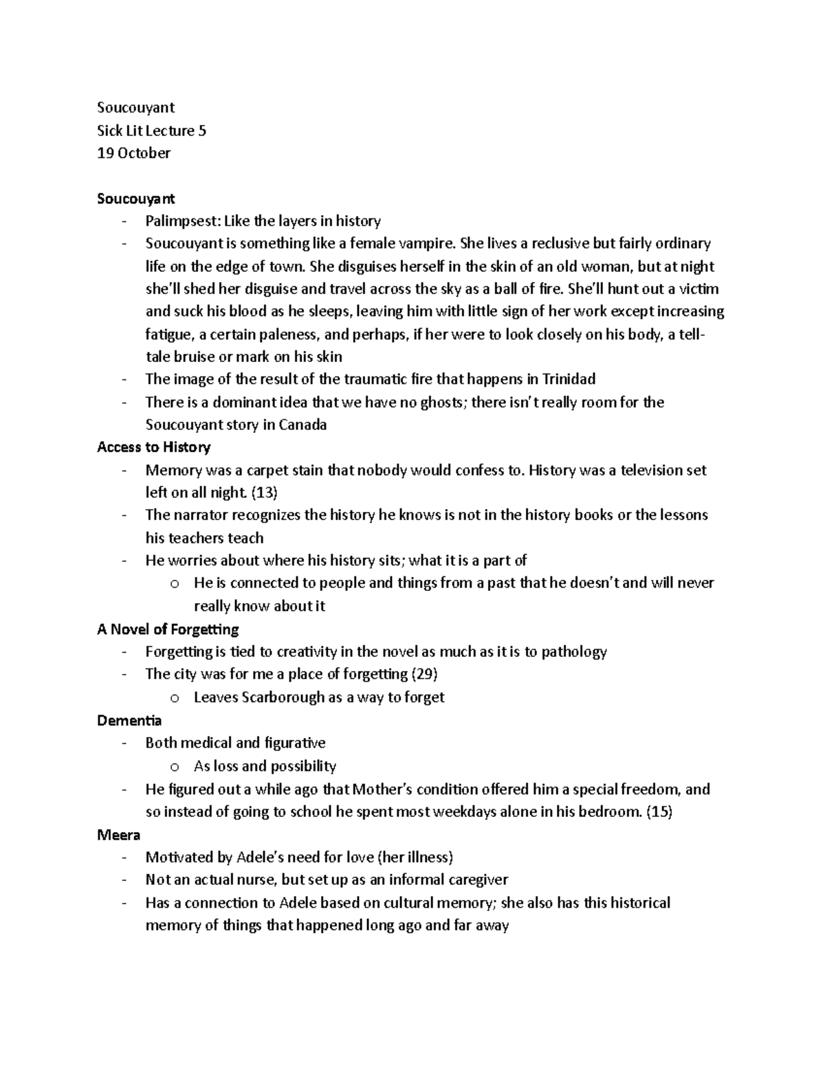 Sick Lit Lecture 5 - Prof. Sally Chivers - Soucouyant Sick Lit Lecture ...