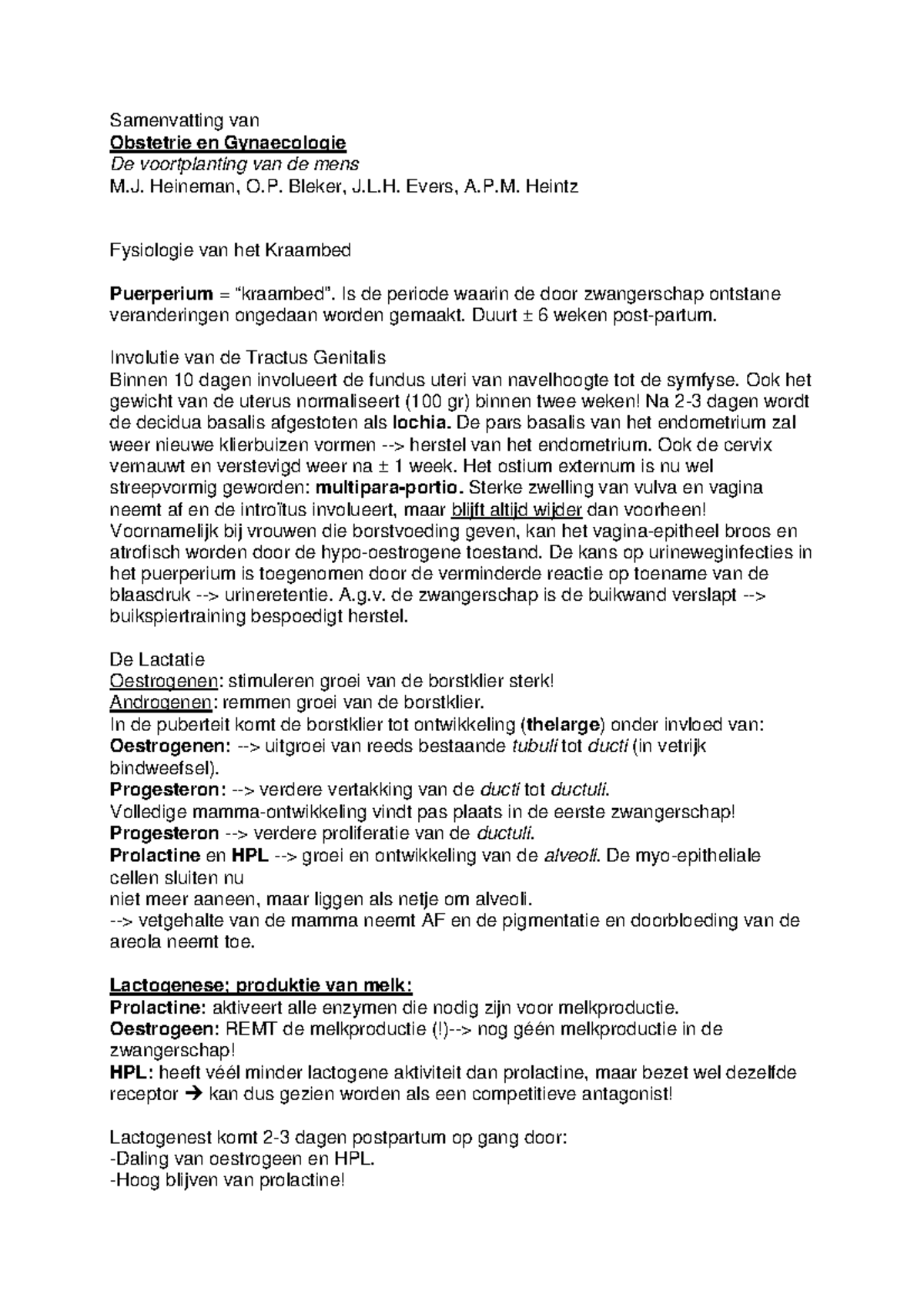 Samenvatting Obstetrie en gynaecologie - Samenvatting van Obstetrie en ...