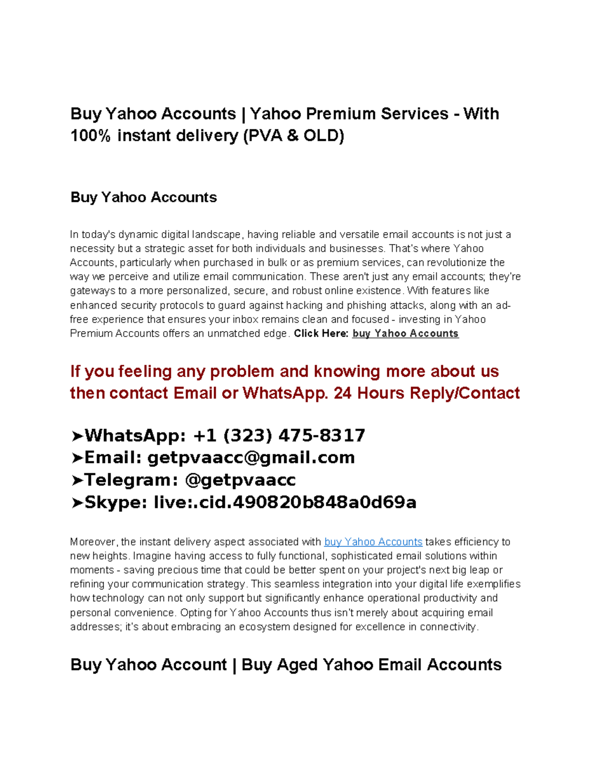 Buy Yahoo Accounts Yahoo Premium Services - With 100% instant delivery - That’s where Yahoo ...