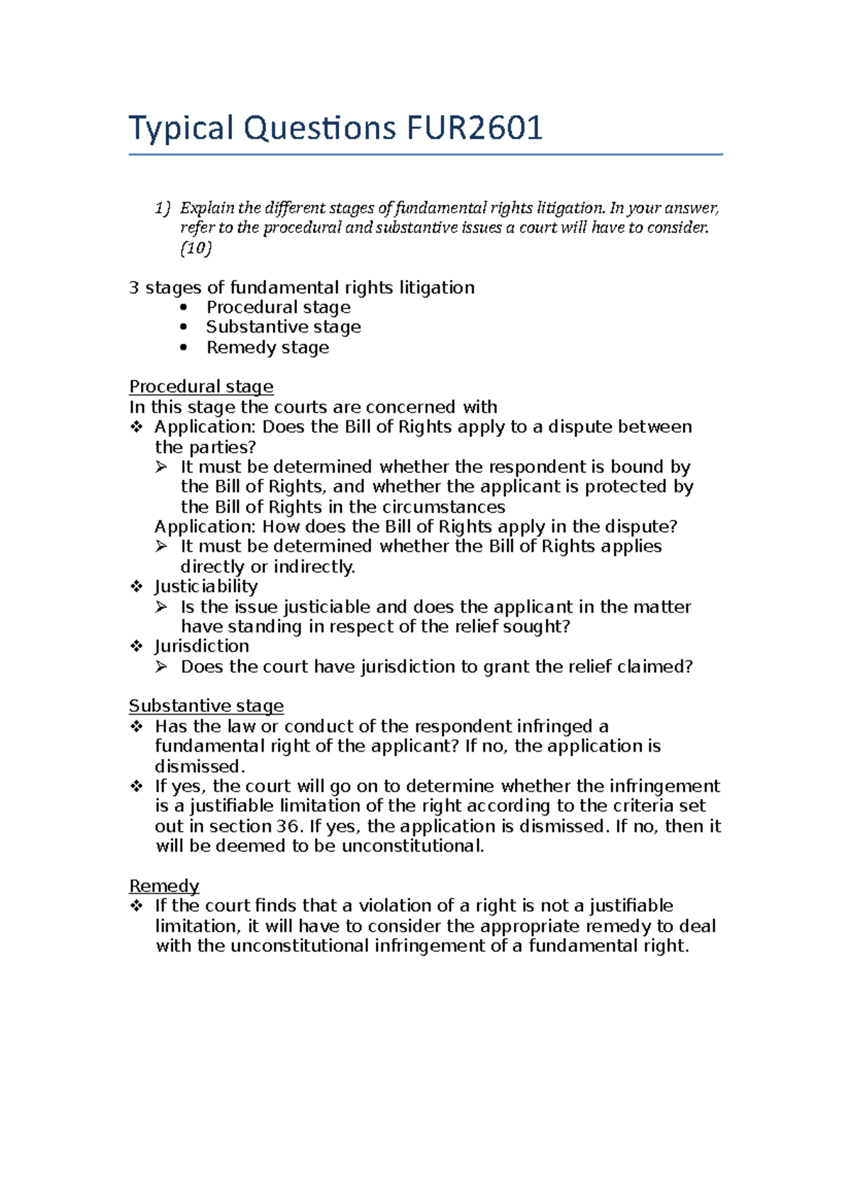 FUR2601-questions-1 - FUR2601-questions-1 - Typical Questions FUR 1 ...