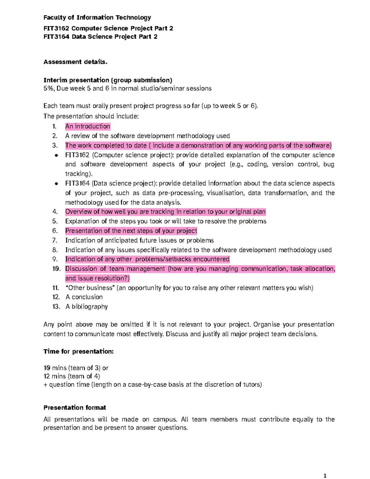 Interim Presentation Specification 04082024 - FIT3162 Computer Science ...