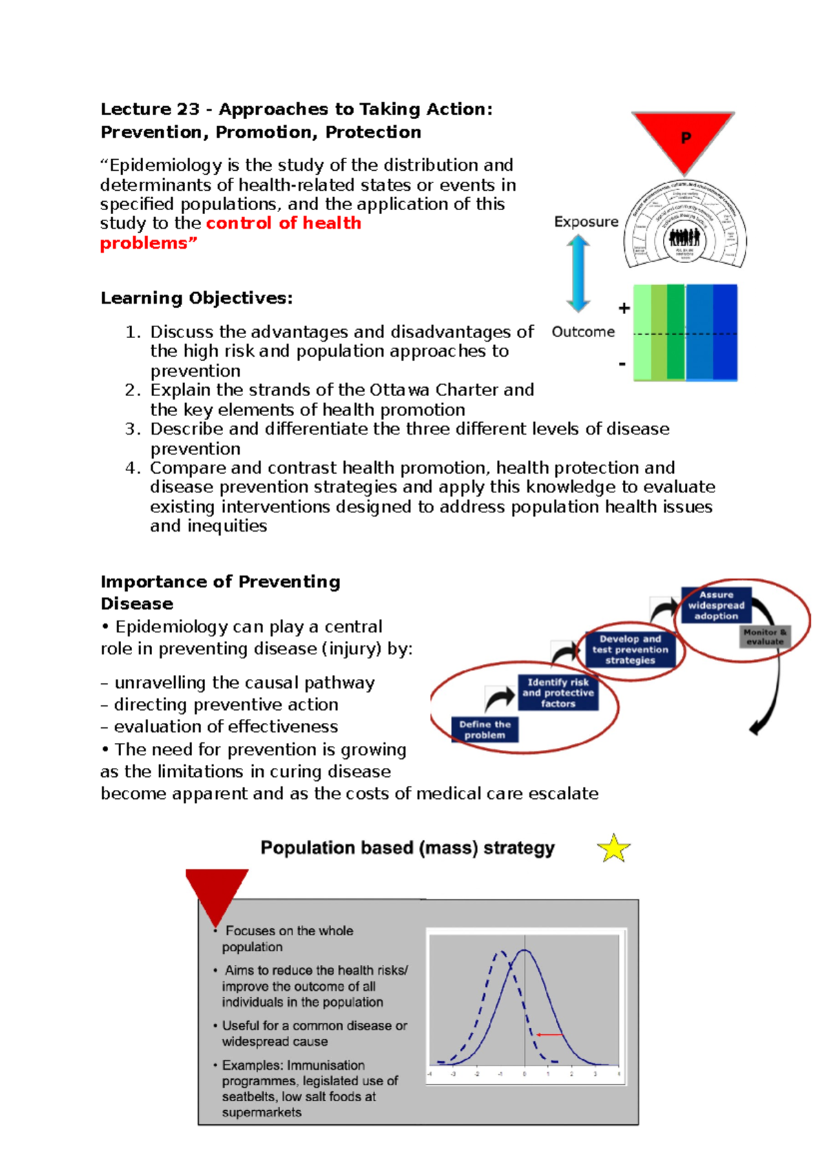 Lecture 23 - pophealth - Lecture 23 - Approaches to Taking Action ...