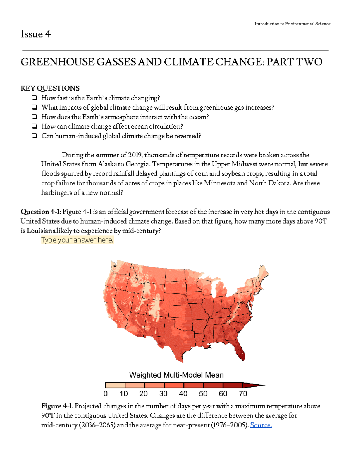 Issue 4 Greenhouse Gasses and Climate Change Part Two - Introduction to ...