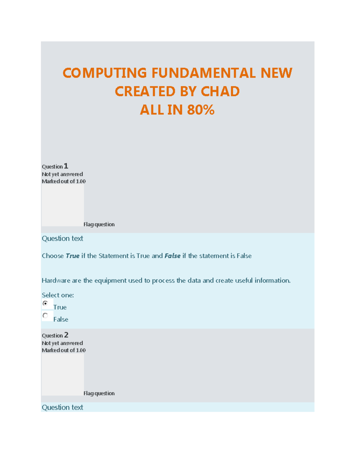 ITE 6101 Computing Fundamentals- Legit-BY-CHAD-80 - COMPUTING FUNDAMENTAL NEW CREATED BY CHAD ...