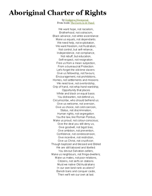 [Solved] Analyze the literary devices used by Oodgeroo Noonuccal in the ...