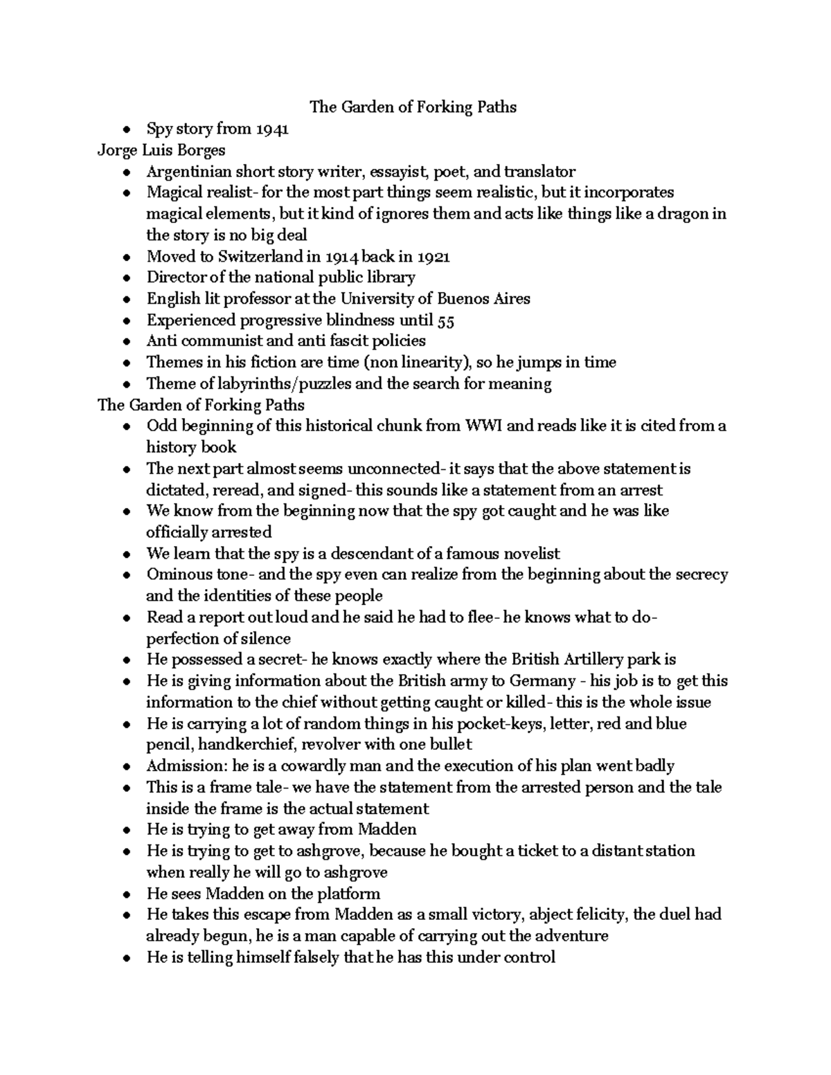 Jorge Luis Borges, “The Garden of Forking Paths” - The Garden of ...