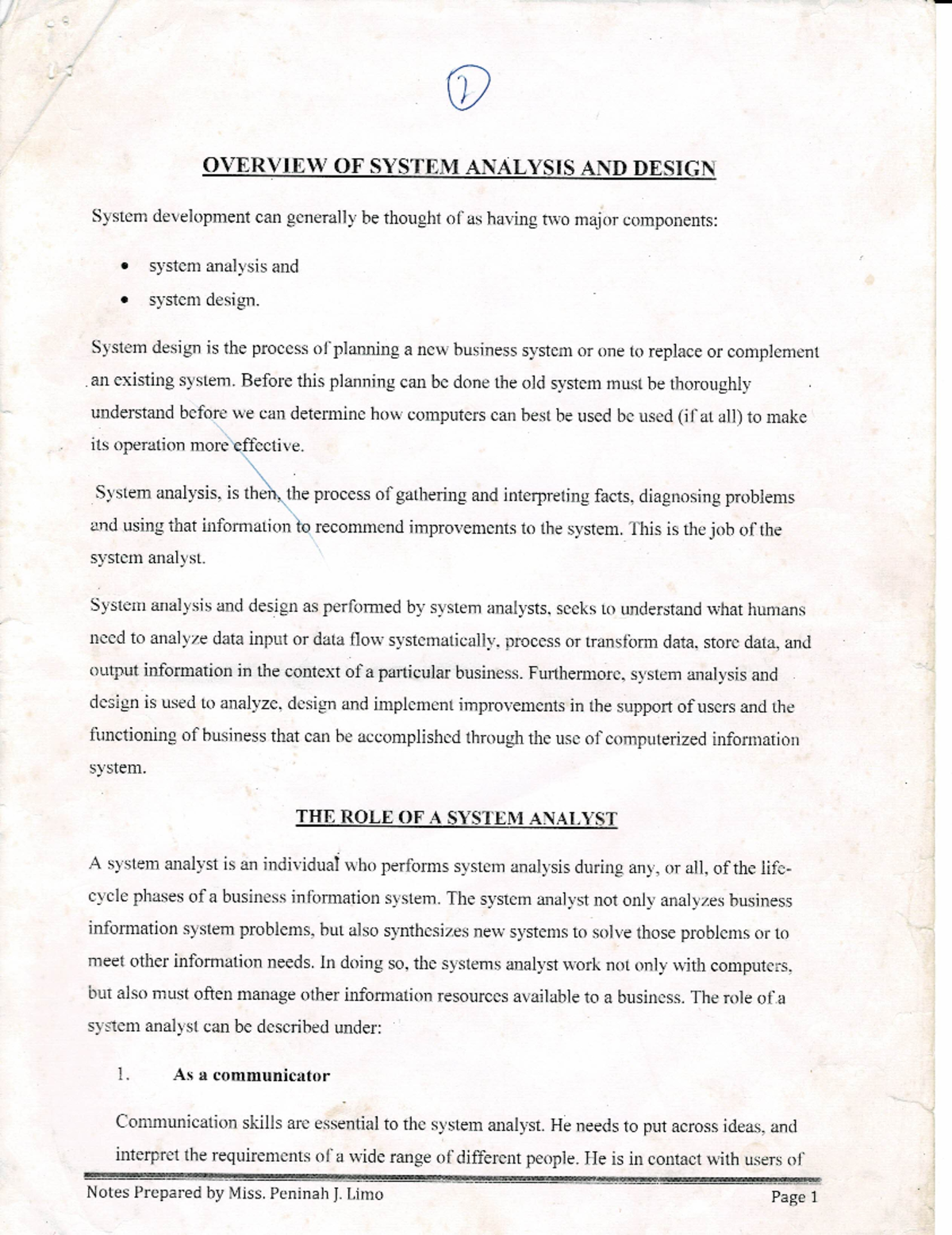 System Analysis and Design - computer science - Studocu