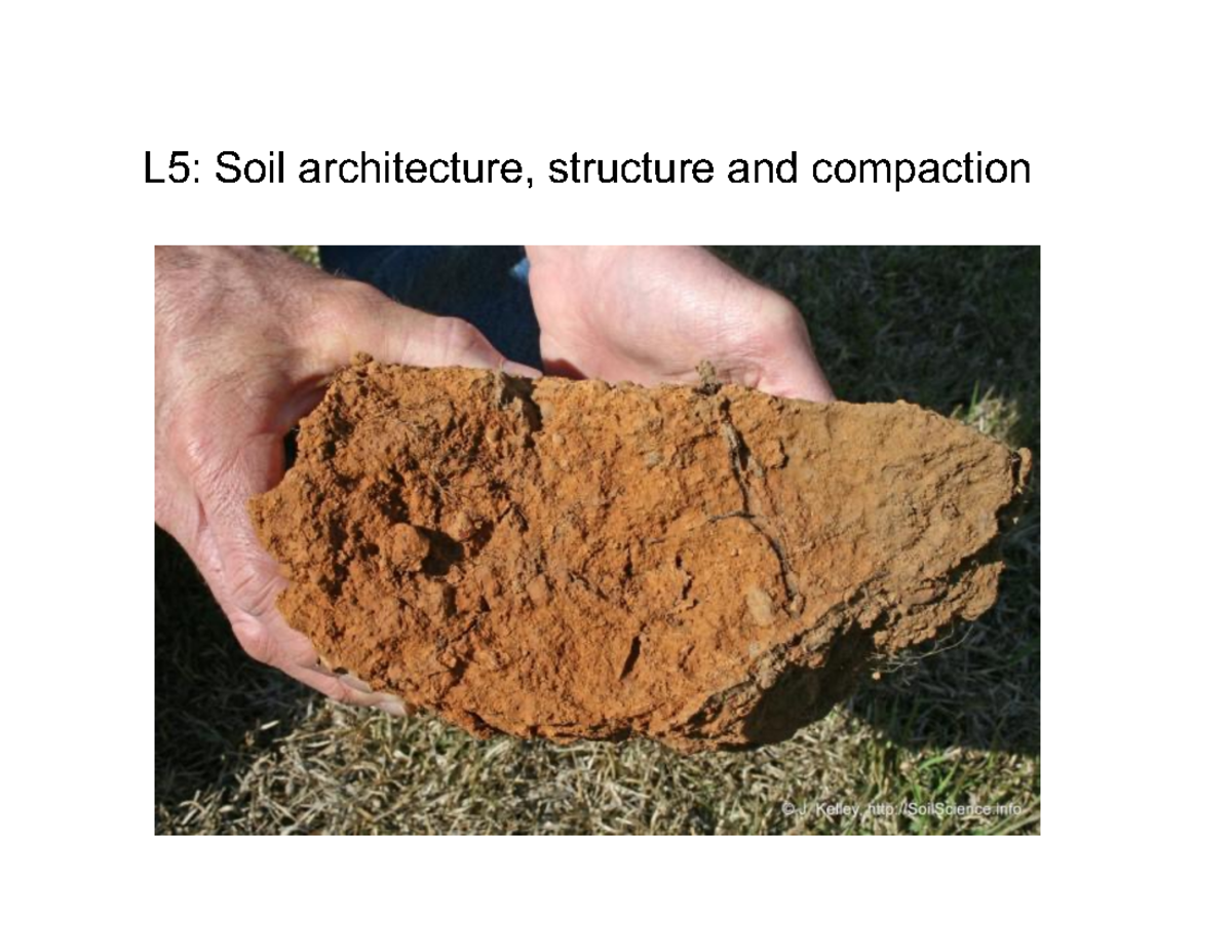 5 Soil Architecture - L5: Soil architecture, structure and compaction ...