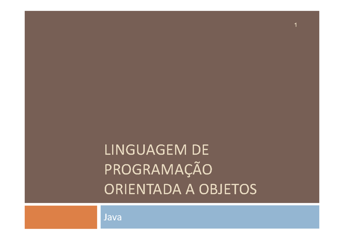 Fatec ads 3 poo 02 - resumo/anotações da aula - 1 LINGUAGEM DE ...