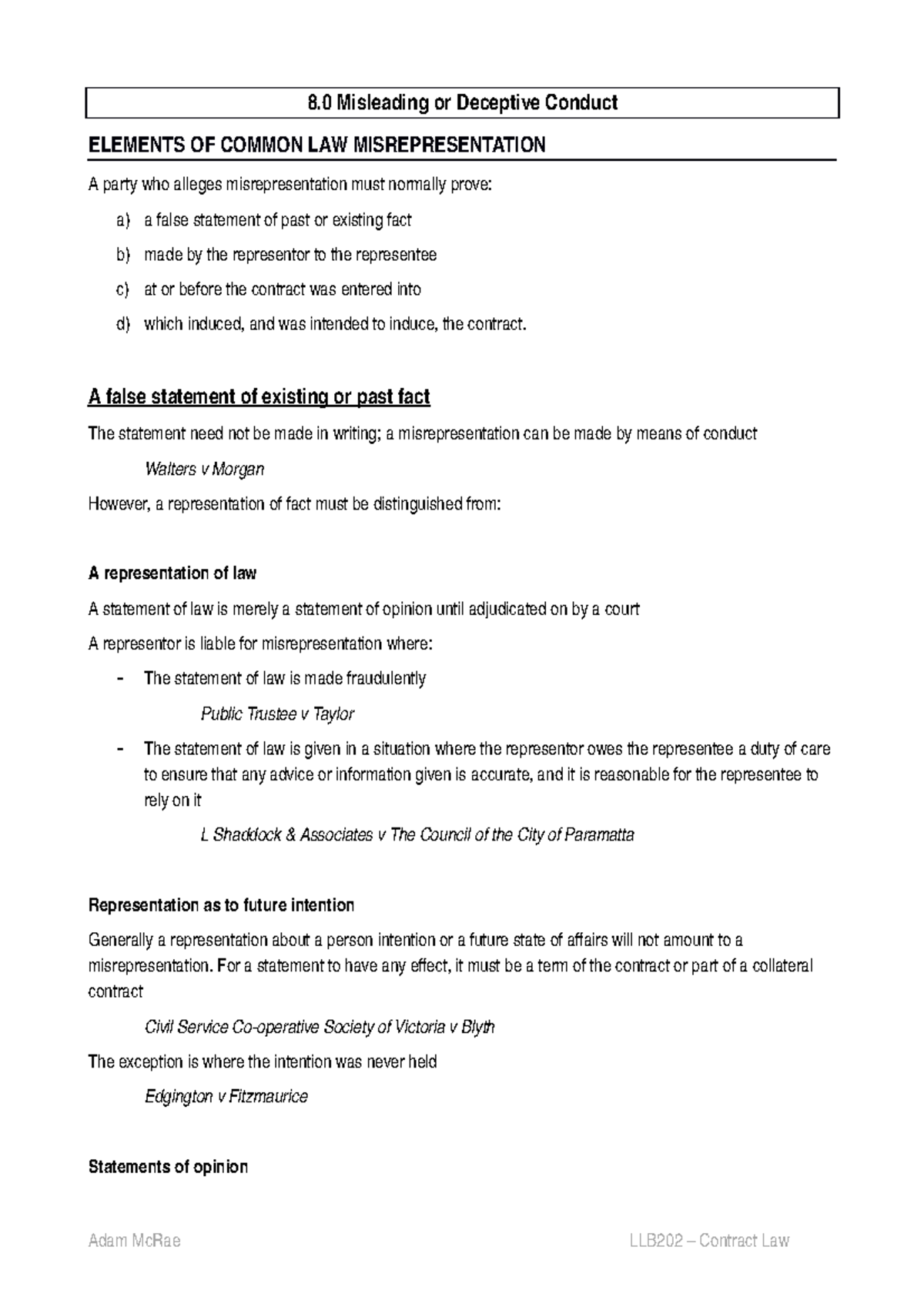 8.0 Misleading or Deceptive Conduct - 8 Misleading or Deceptive Conduct ...