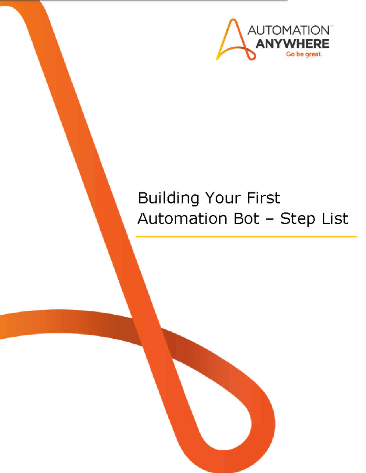 Building Your First Automation Bot Steplist - Building Your First ...