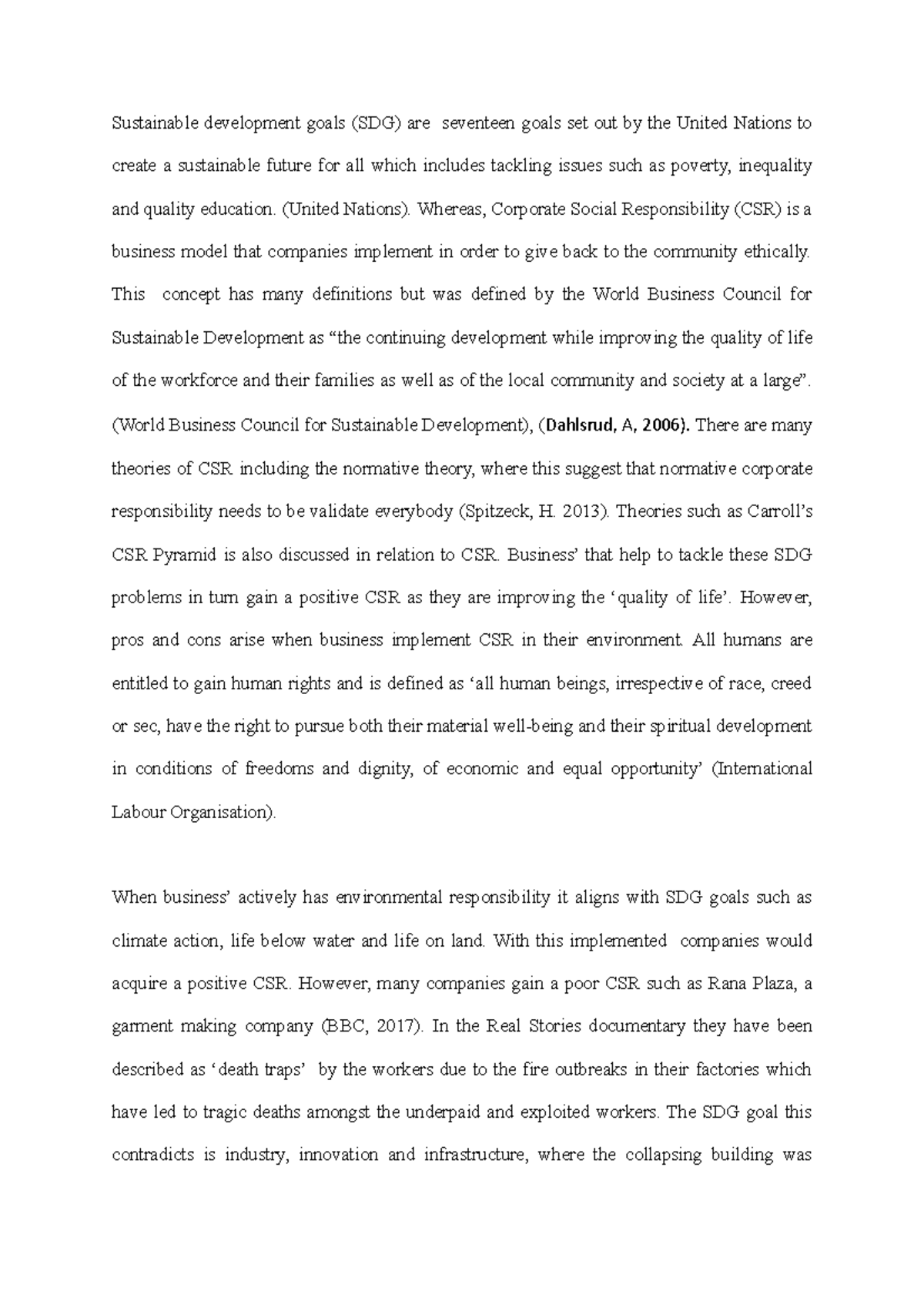 CSR essay - Sustainable development goals (SDG) are seventeen goals set ...