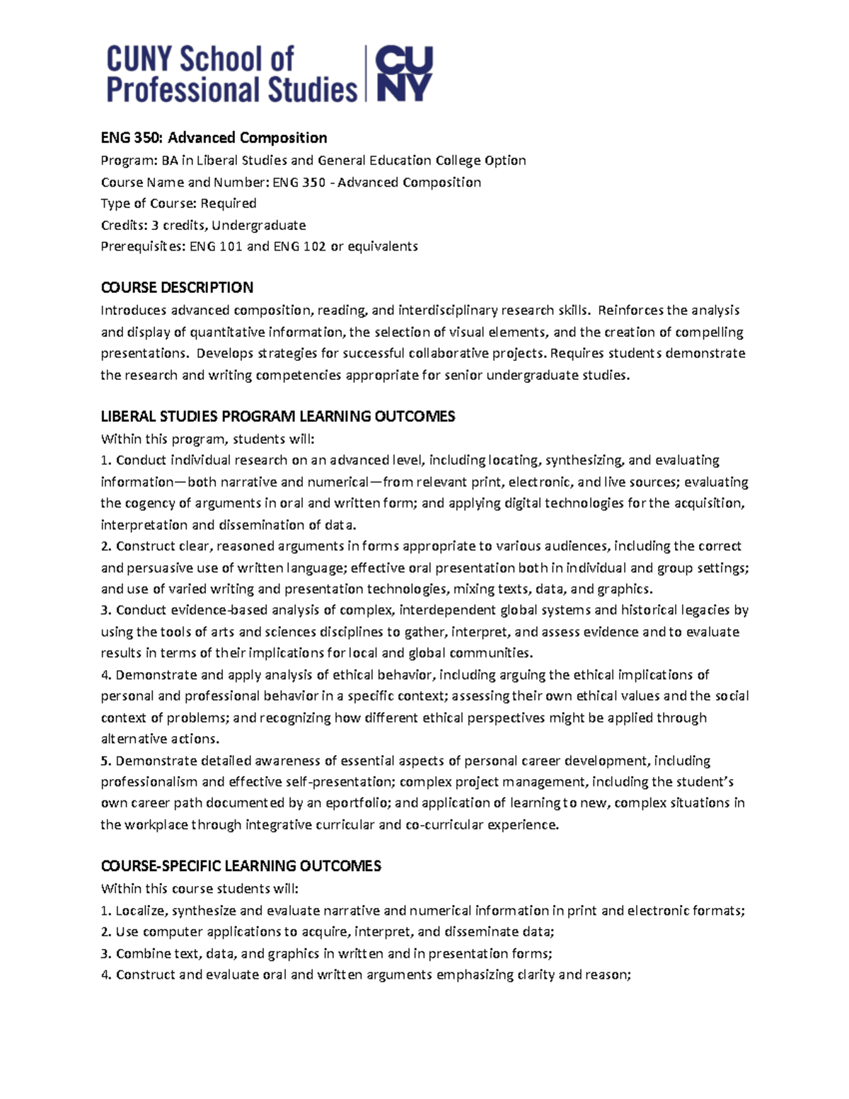 ENG 350 15W Syllabus Fall 2020 - ENG 350: Advanced Composition Program ...