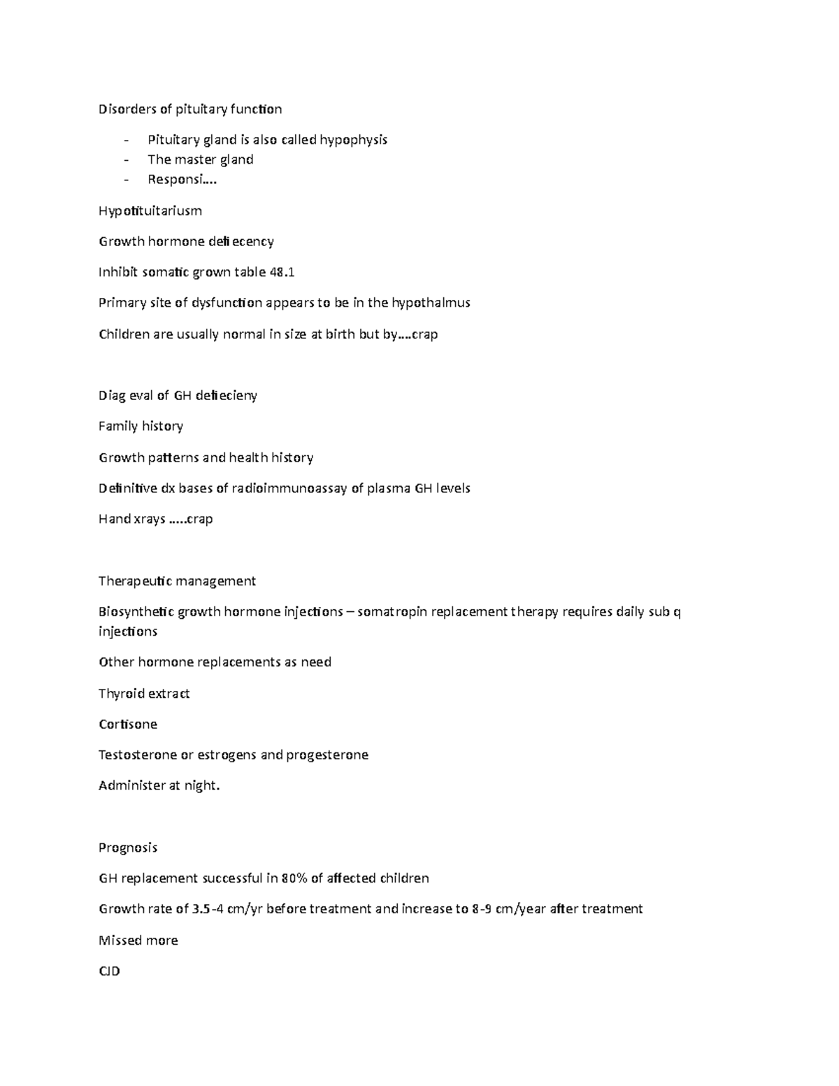 Pathos Sheets for Pediatrics on disease processes - Disorders of ...