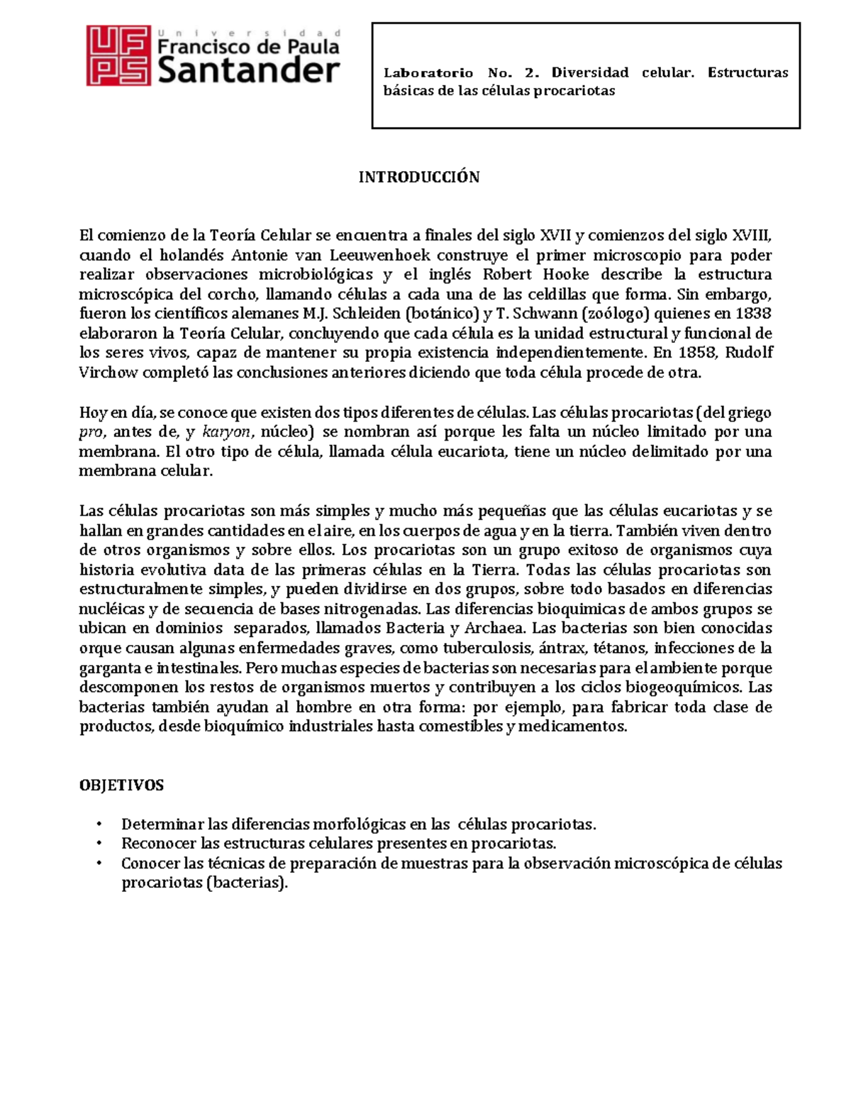 Guia 3. Celulas Procariotas Bacterias - b·sicas de las cÈlulas procariotas INTRODUCCI”N El ...