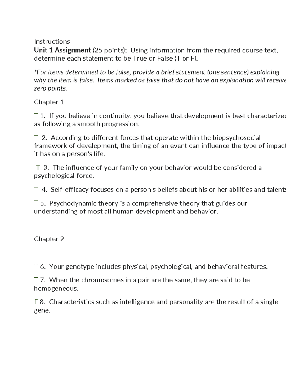 Unit 1 Assignment - asdf - Instructions Unit 1 Assignment (25 points): Using information from ...