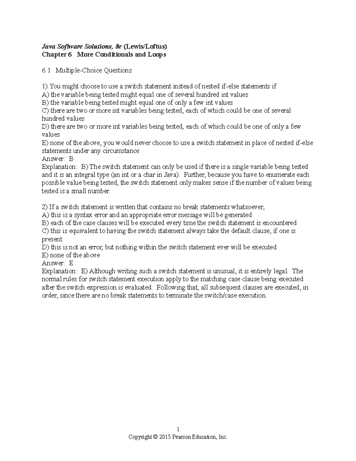 Chapter 6 Lecture Notes 6 Java Software Solutions 8e Lewisloftus