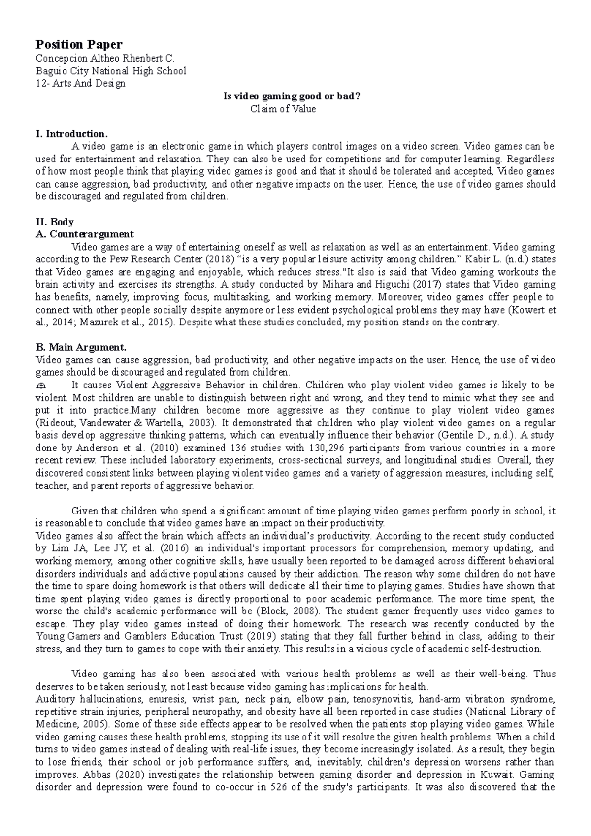 Tanginang-EAPP-TOH - for fun - Position Paper Concepcion Altheo ...