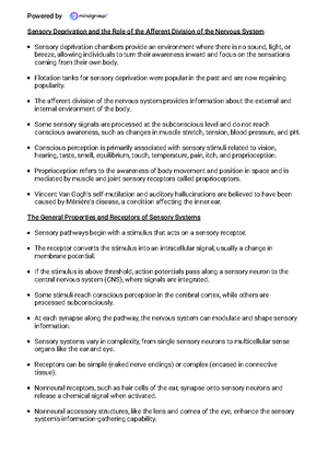 Smart-notes (14) - Functions of the human body and systems - Sensory ...
