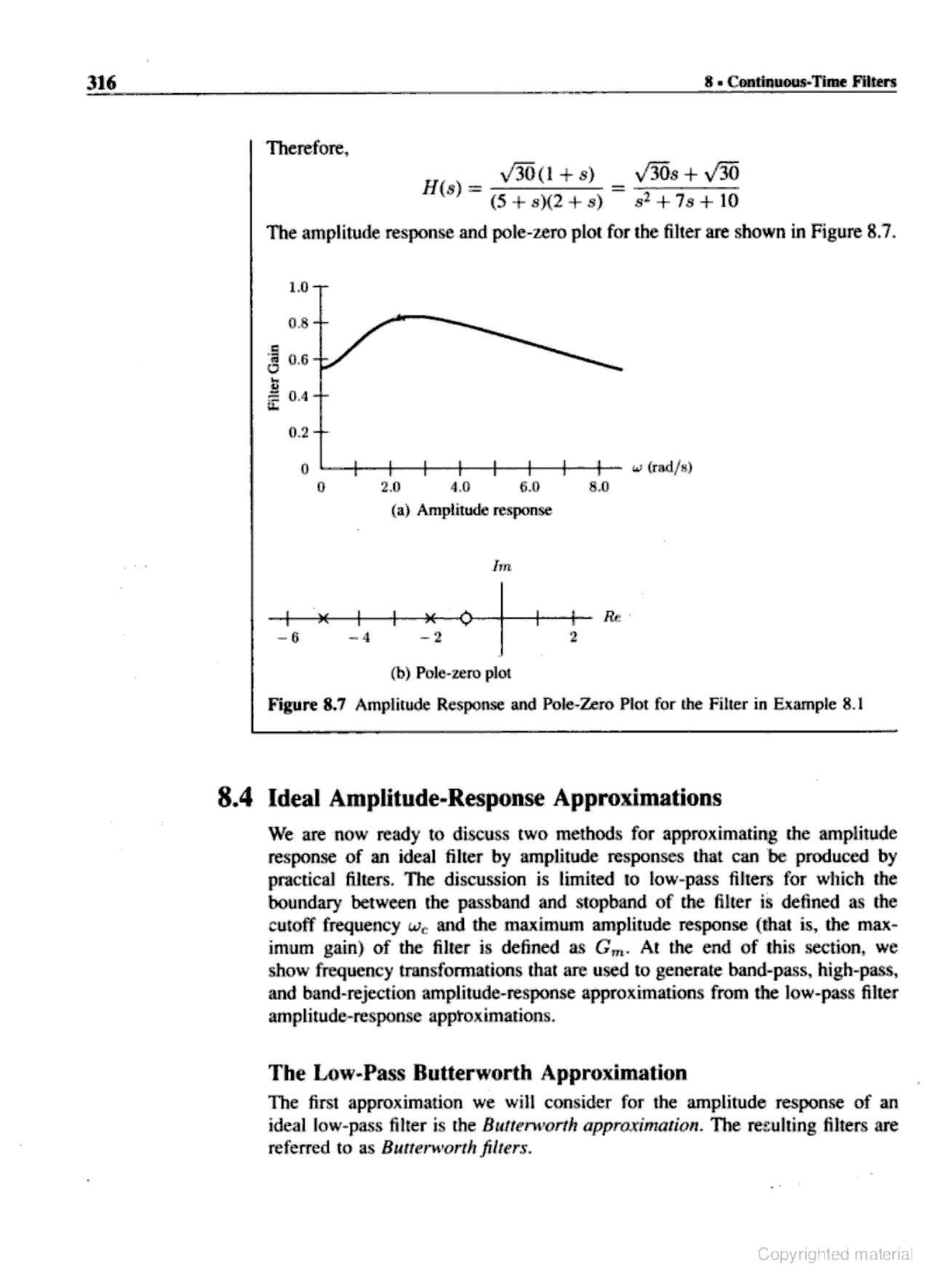 Carlson Filter notes - 316 8 . Filters Therefore, 30s 7s V 30 10 The ...