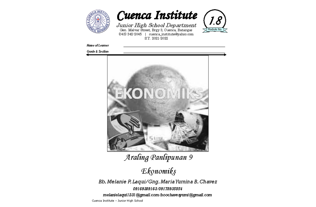 Module-1 humms creative - Cuenca Institute – Junior High School Name of Learner - Studocu