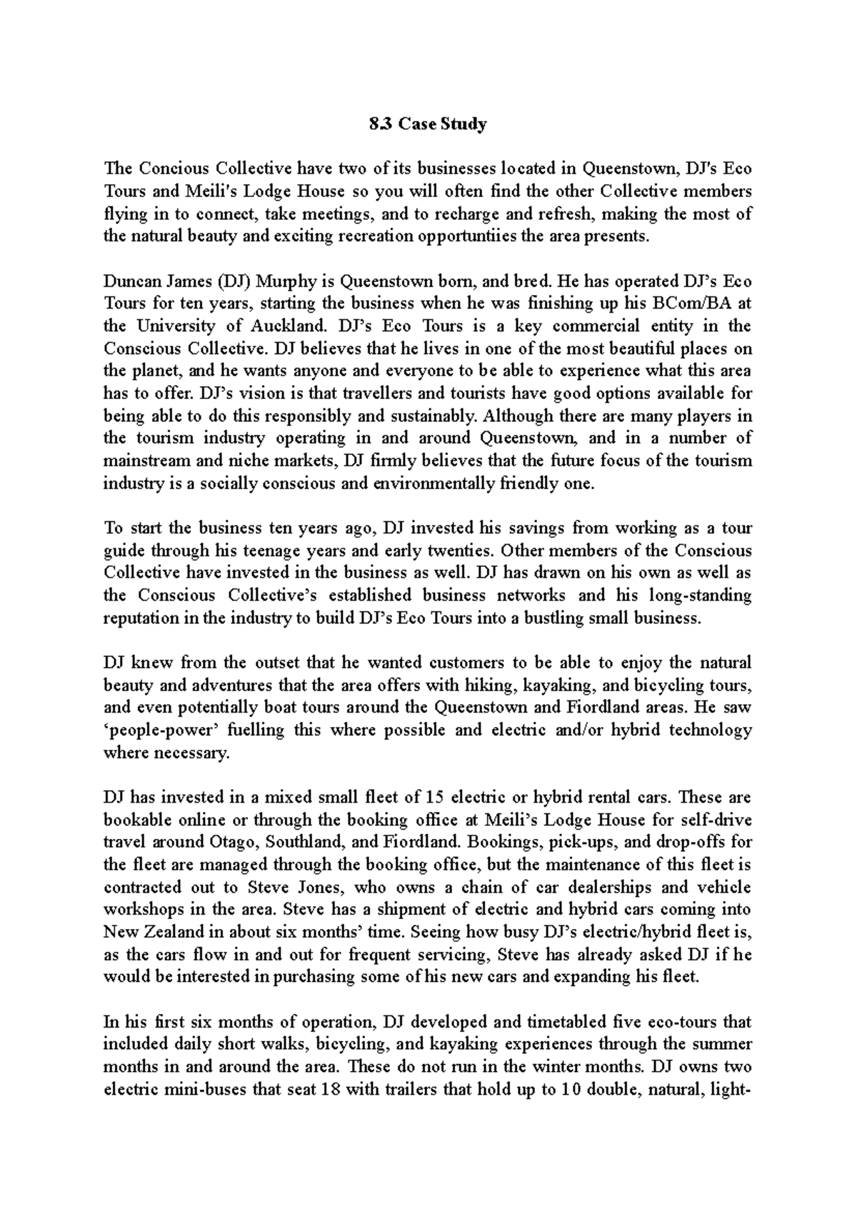 BUSINESS 111 EXAM REVIEW chapter 8 CASE STUDY - 8 Case Study The ...