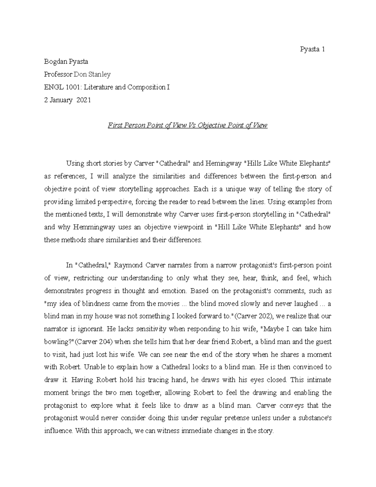 ENGL1001 Pyasta Assignment 3 02Jan2021 - Pyasta 1 Bogdan Pyasta ...