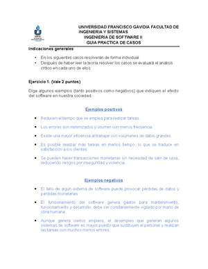 Caso 1 - Caso práctico acerca de la calidad del software y la ...