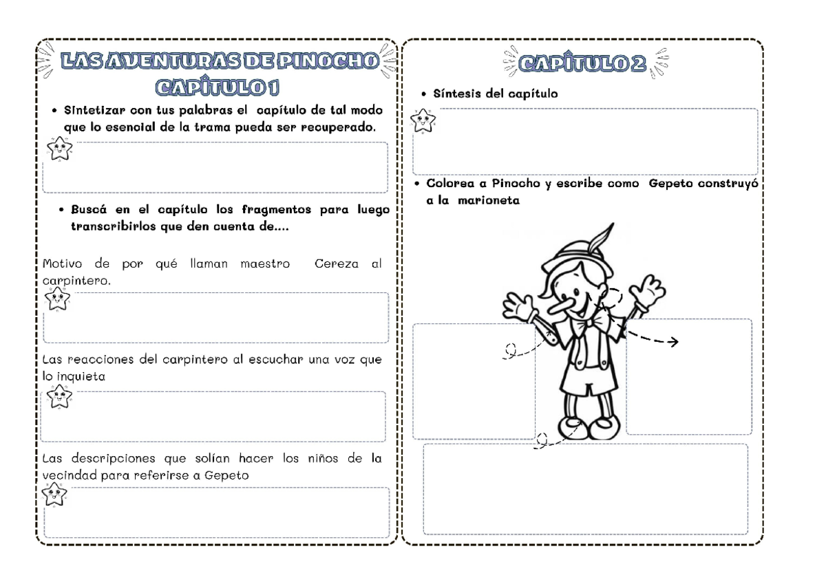 Anexo Pinocho - LASAVENTURAS DE PINOCHO CAPITULO2 CAPITULO1 Síntesis ...
