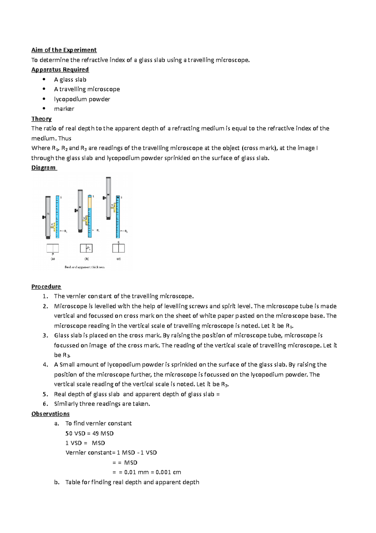 Exp-7 glass slab - Aim of the Experiment To determine the refractive ...