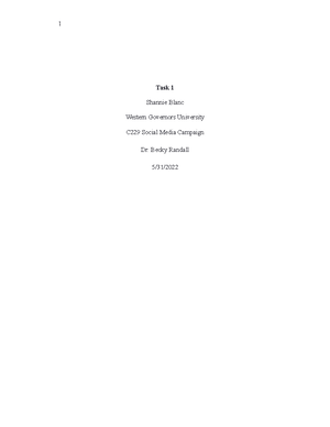 C229 V7 Task 1 - Version 7 - C229 Task 1 Western Governors University ...