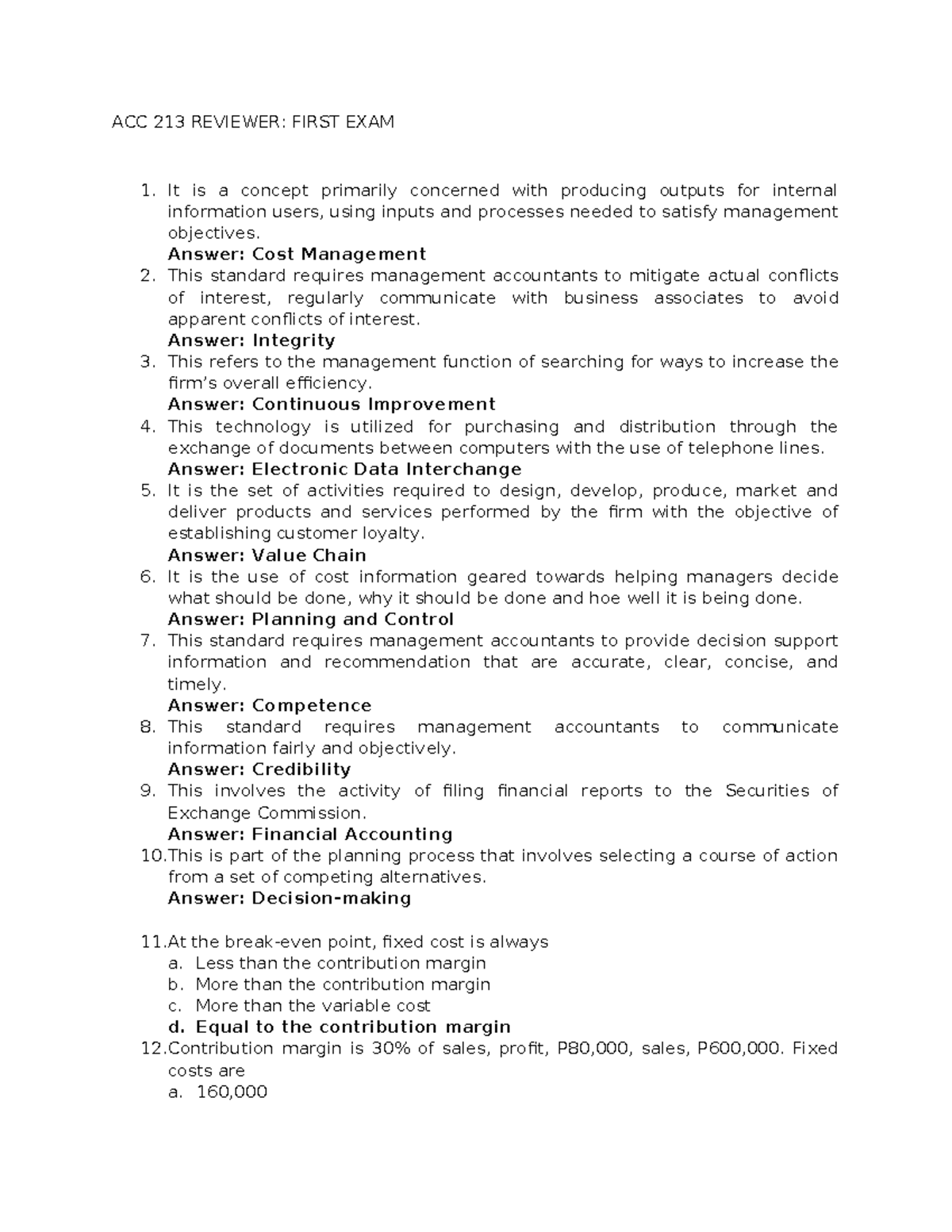 ACC 213 Reviewer - ACC 213 REVIEWER: FIRST EXAM It is a concept ...