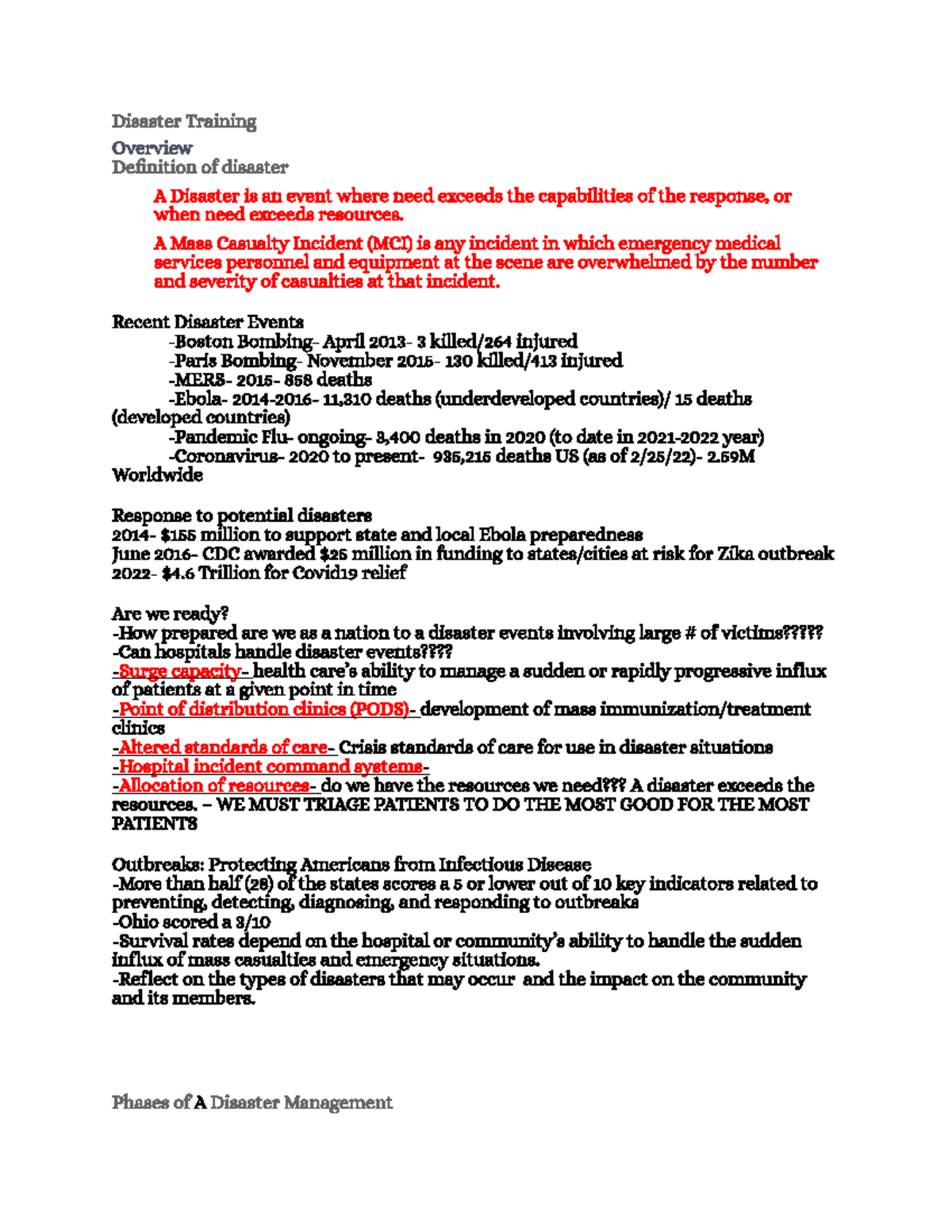 Disaster Training (Short) - Disaster Training Overview Definition of ...