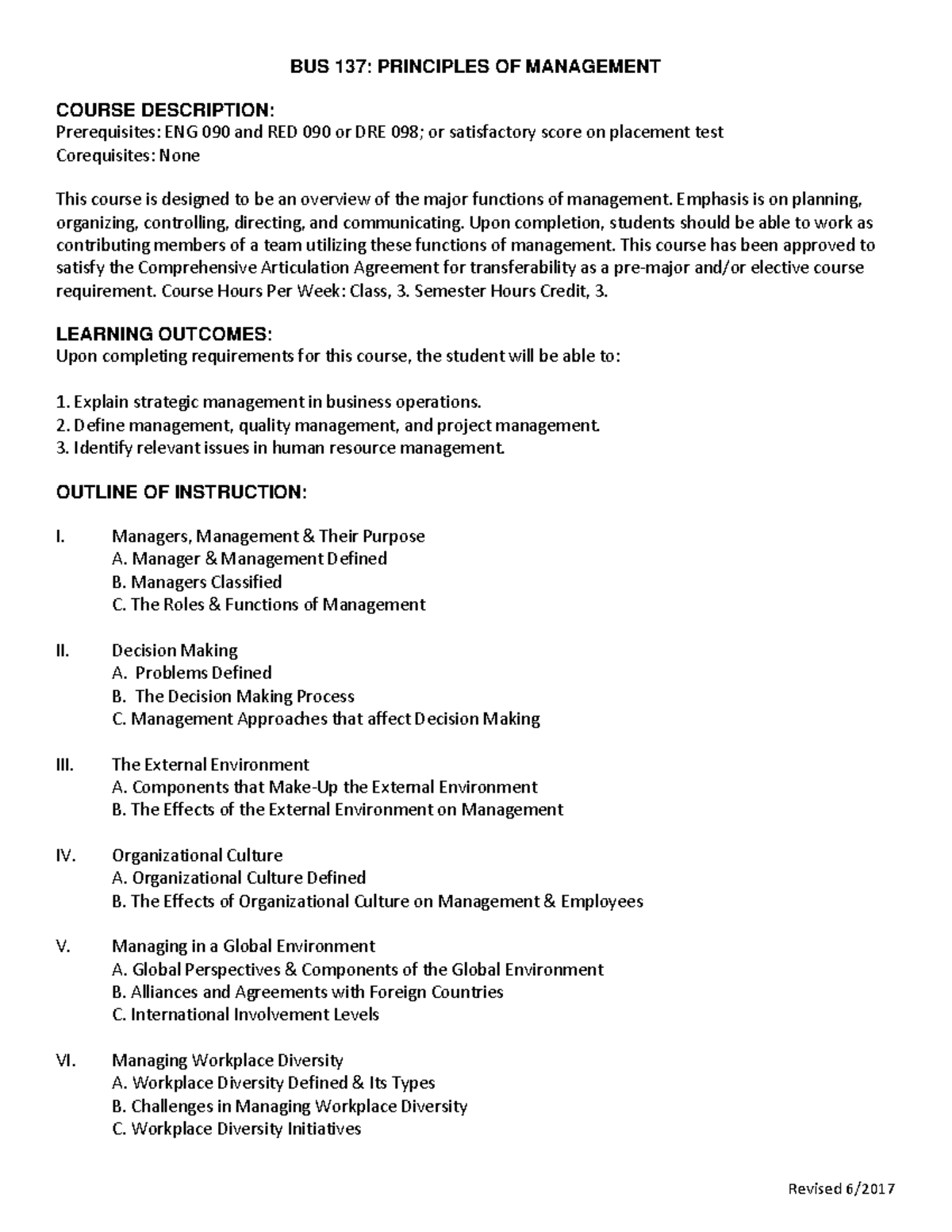 1522661612610 course outline principles of management - BUS 137 ...