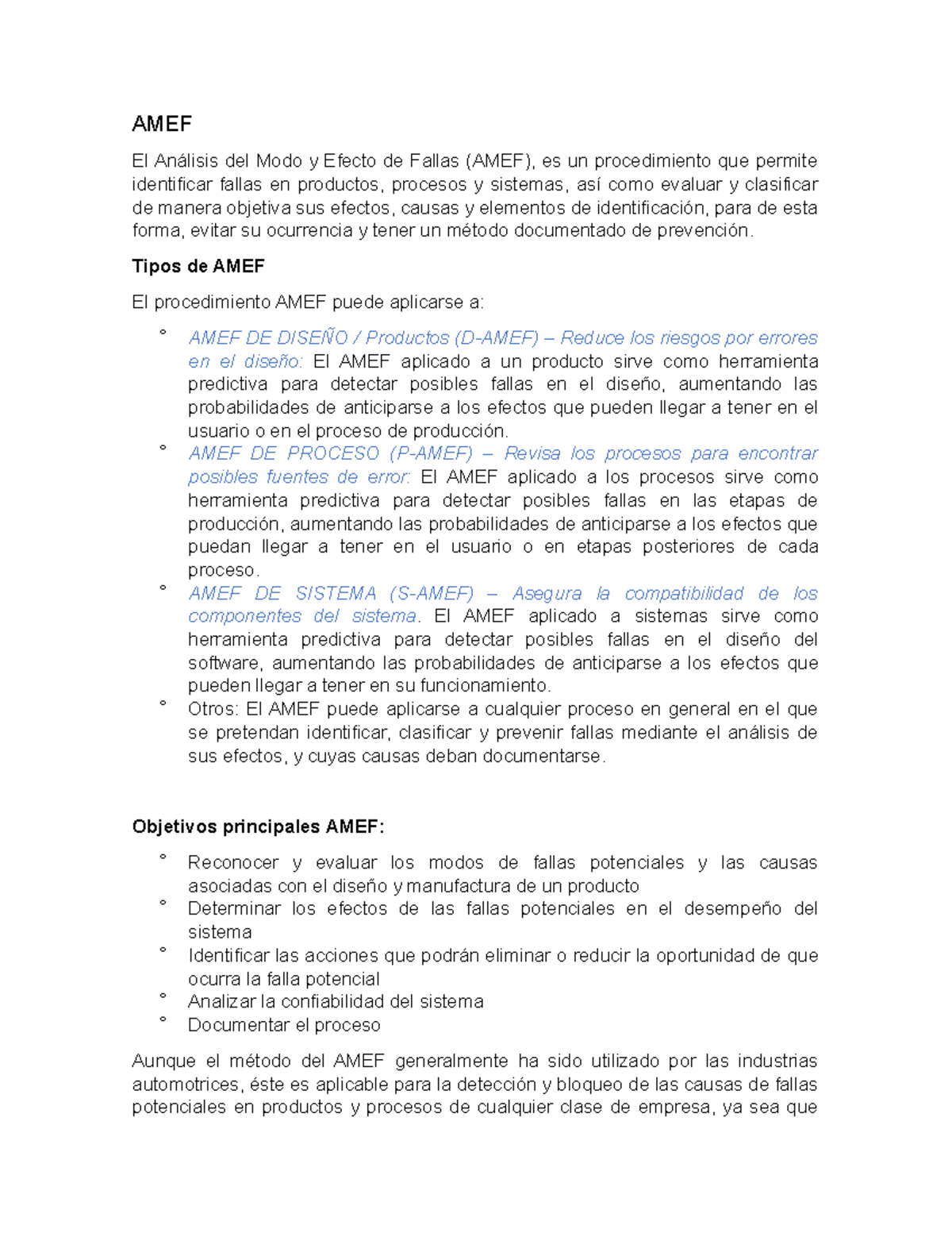 AMEF- Análisis del Modo y Efecto de Fallas - AMEF El Análisis del Modo ...