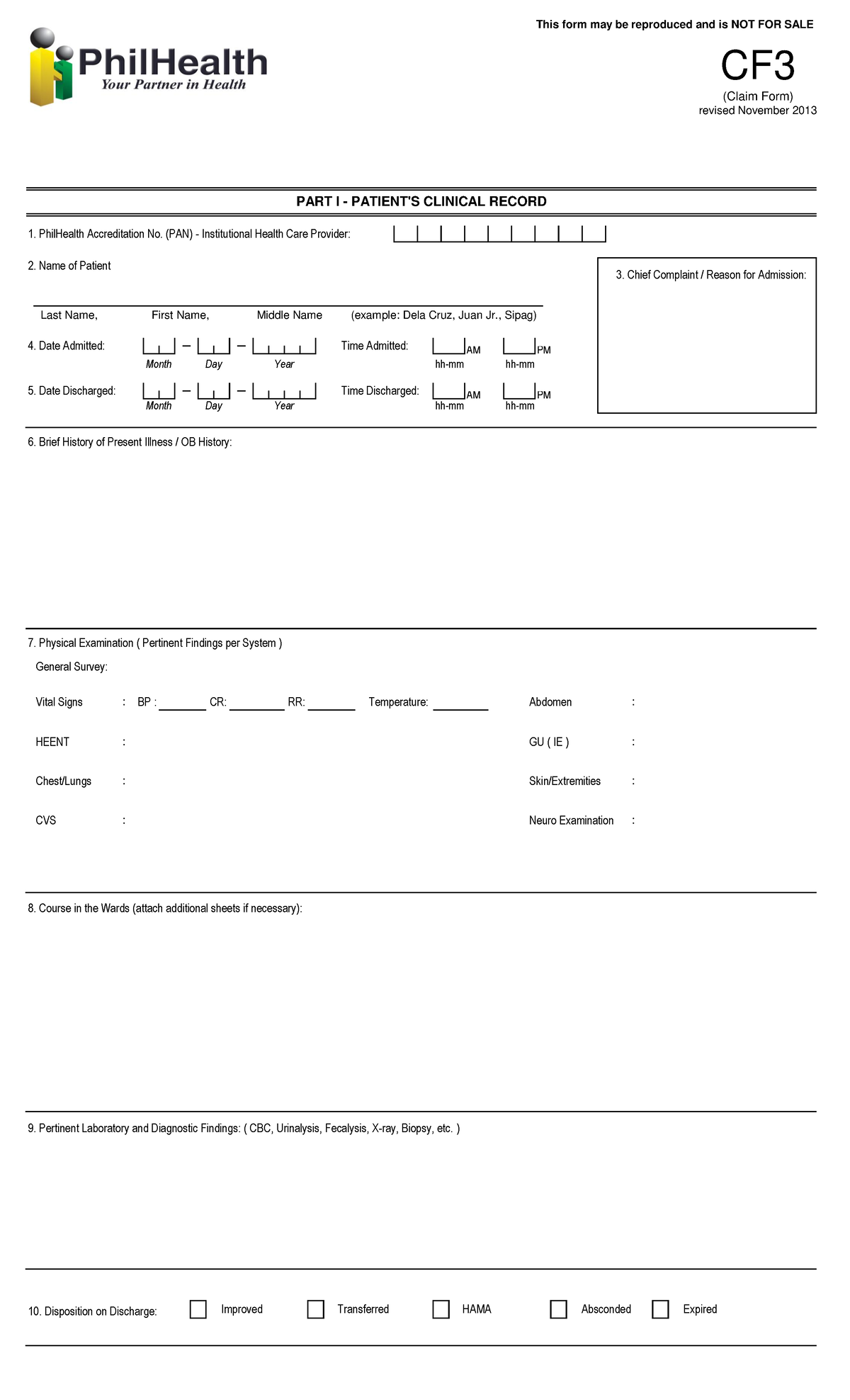 CF3 - CF3 PDF - This form may be reproduced and is NOT FOR SALE AM PM ...