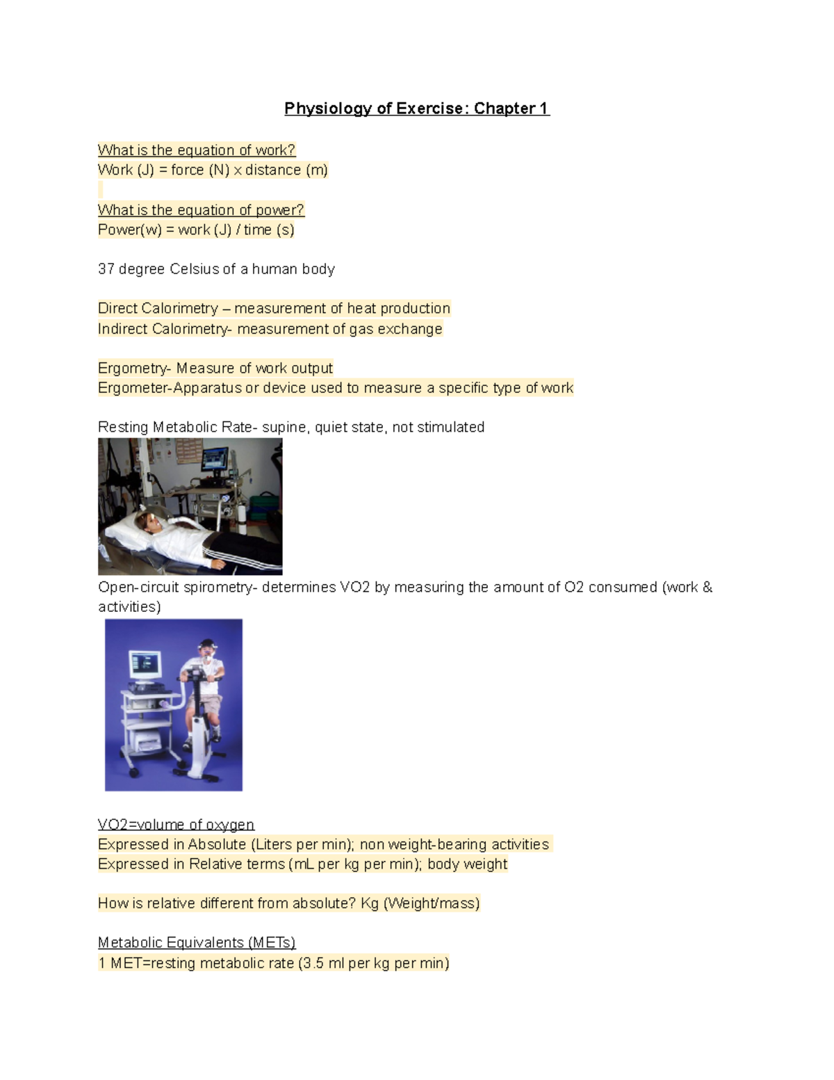 Ch 1 Ex Phys - Chapter 1 Notes - Physiology of Exercise: Chapter 1 What ...
