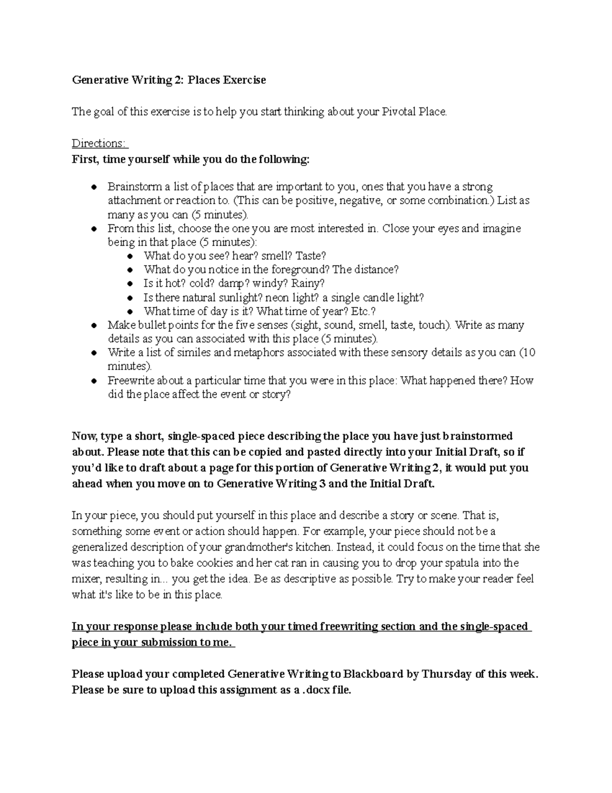 Spring 2021 Generative Writing 2 - Generative Writing 2: Places ...